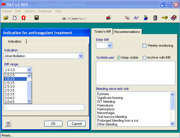 RAT:. INR Monitoring Software